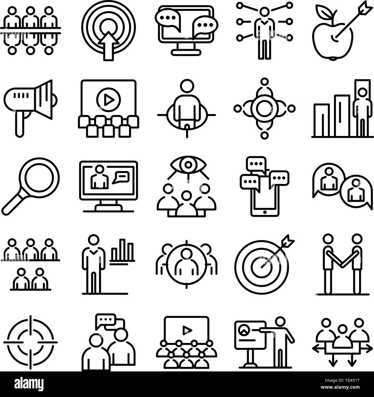 Audience icons set, outline style Stock Vector Image & Art - Alamy