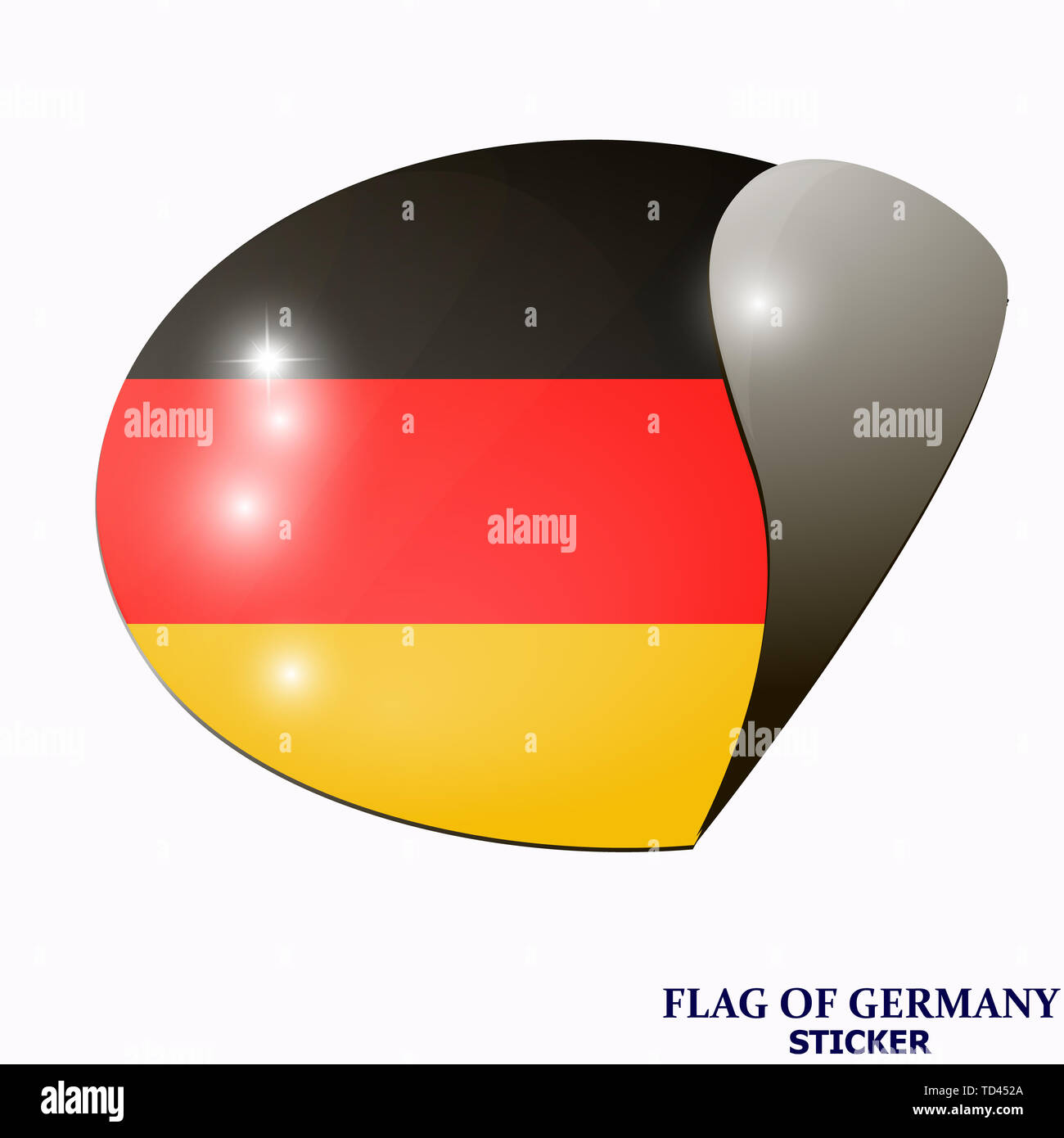 Happy Germany day sticker. Bright button with flag of Germany. Banner ...