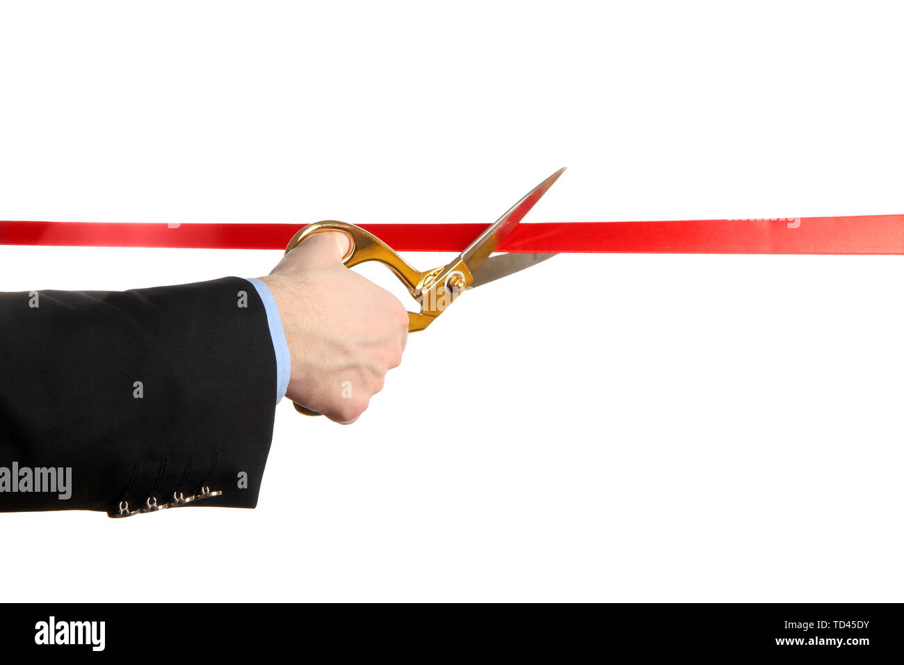 Mans hand cutting through hi-res stock photography and images - Alamy
