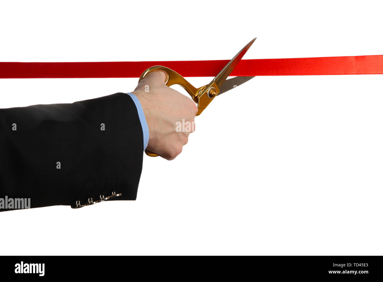 Mans hand cutting through hi-res stock photography and images - Alamy