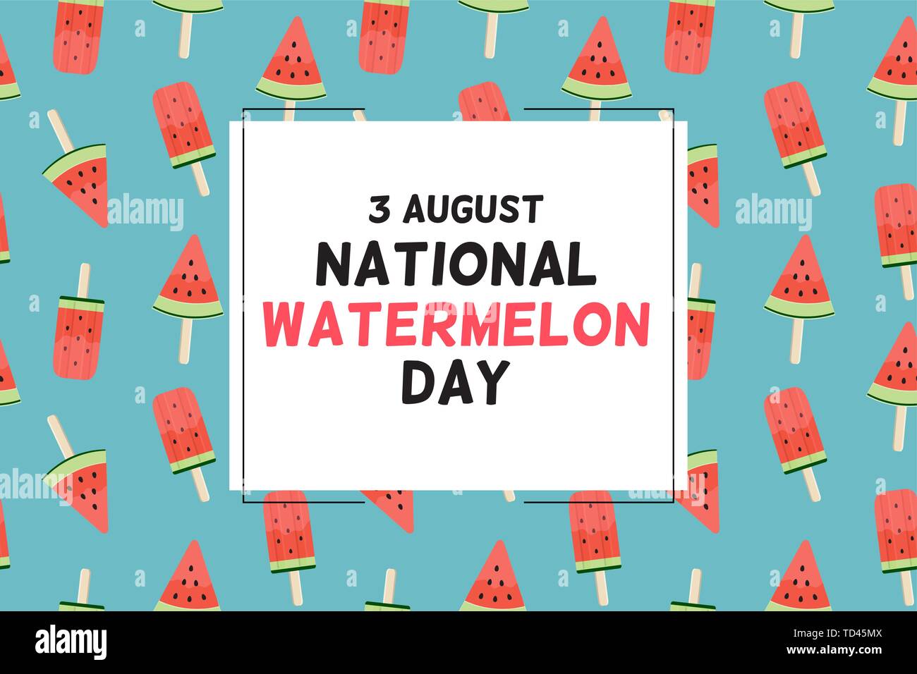 August, 3 Watermelon day background, vector illustration. EPS10 Stock ...