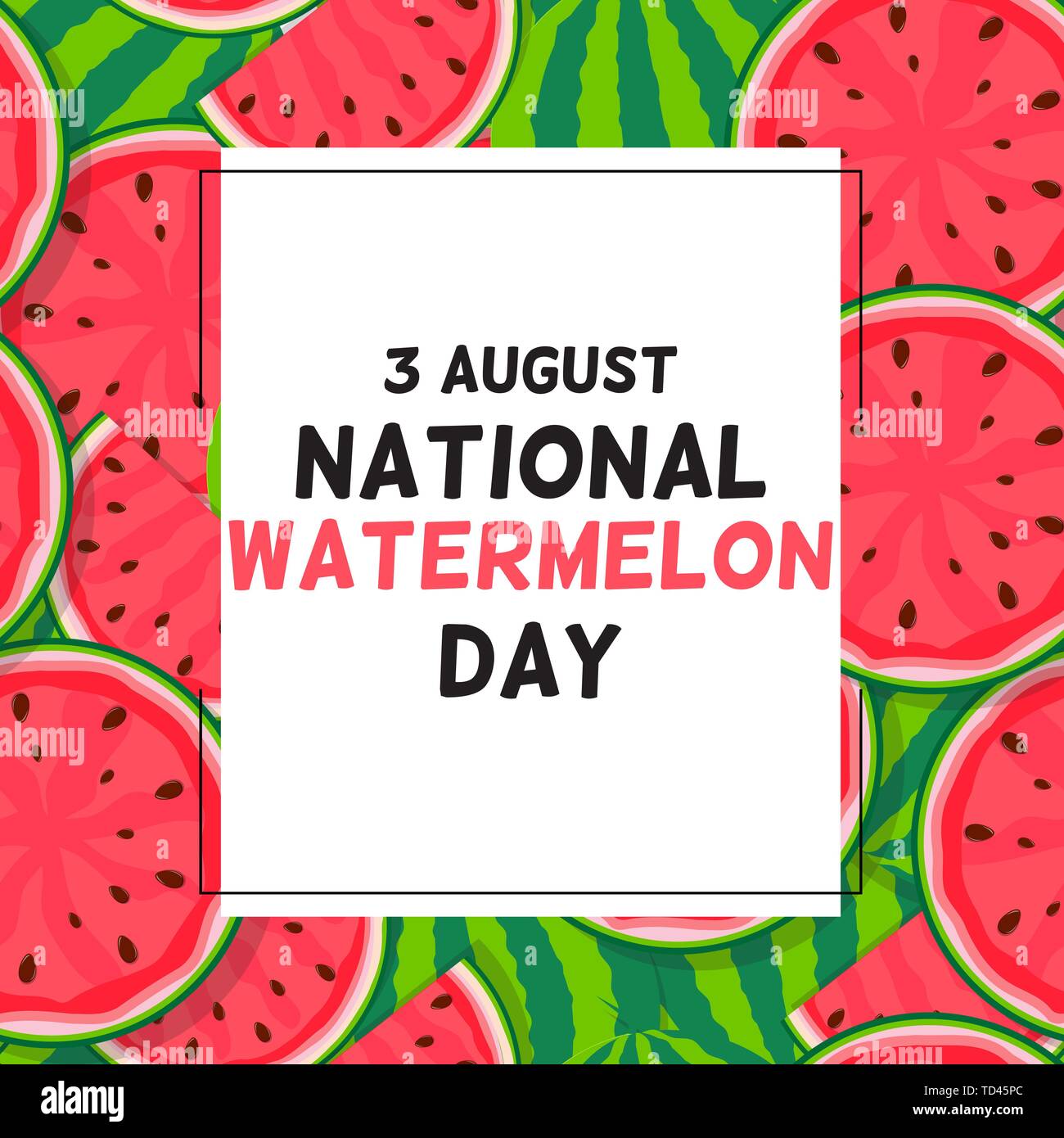 August, 3 Watermelon day background, vector illustration. EPS10 Stock ...