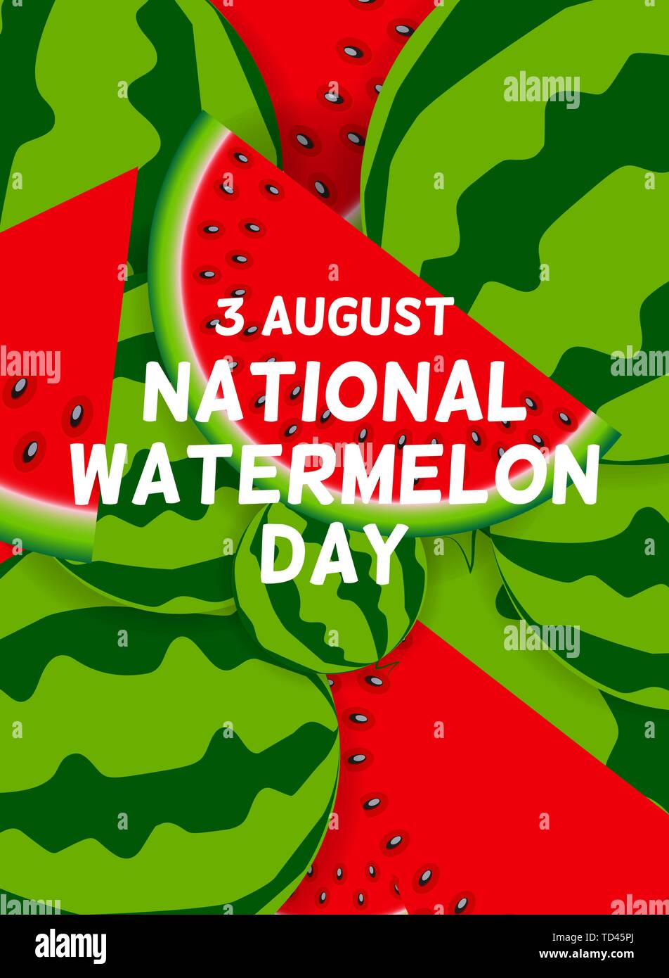 August, 3 Watermelon day background, vector illustration. EPS10 Stock ...