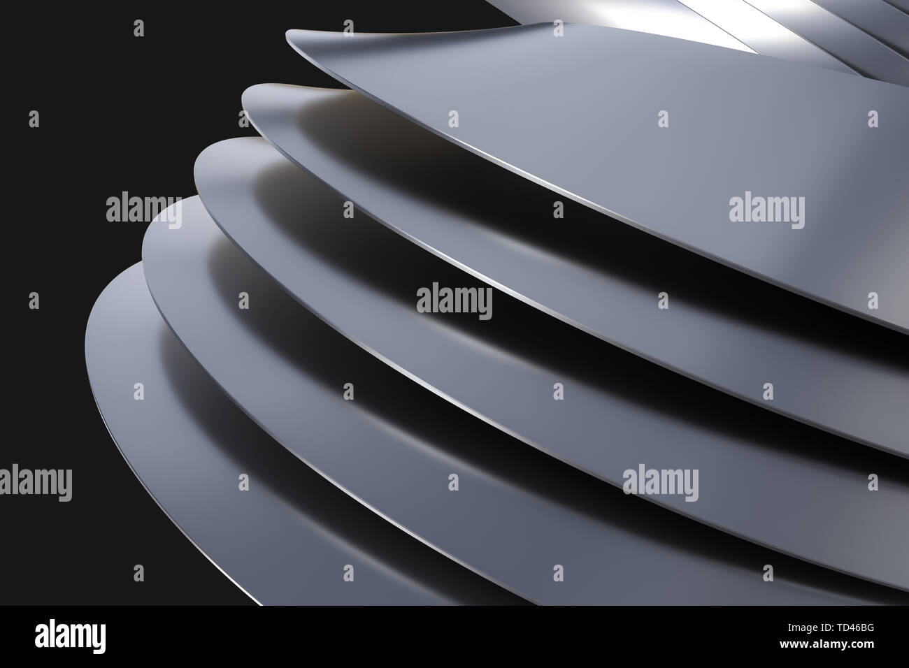 Three dimensional rendering, white gradient curved background Stock ...