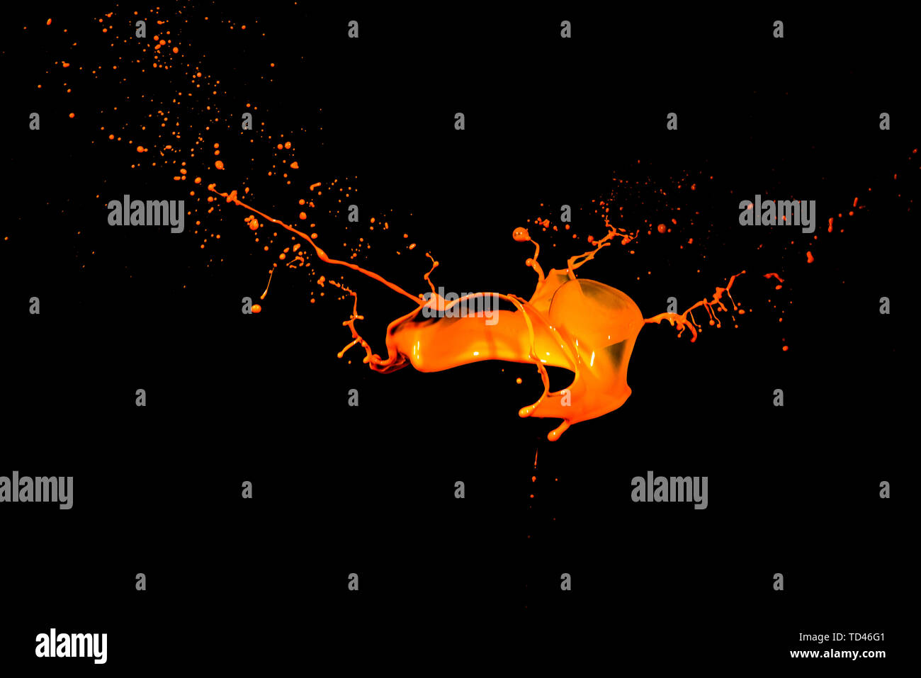 isolated orange water splash on background Stock Photo - Alamy