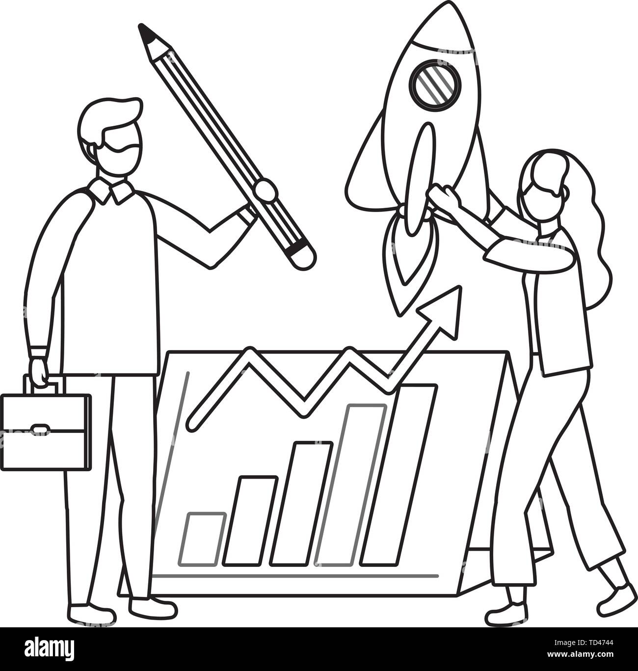 Businessman and businesswoman design, Man woman business management ...