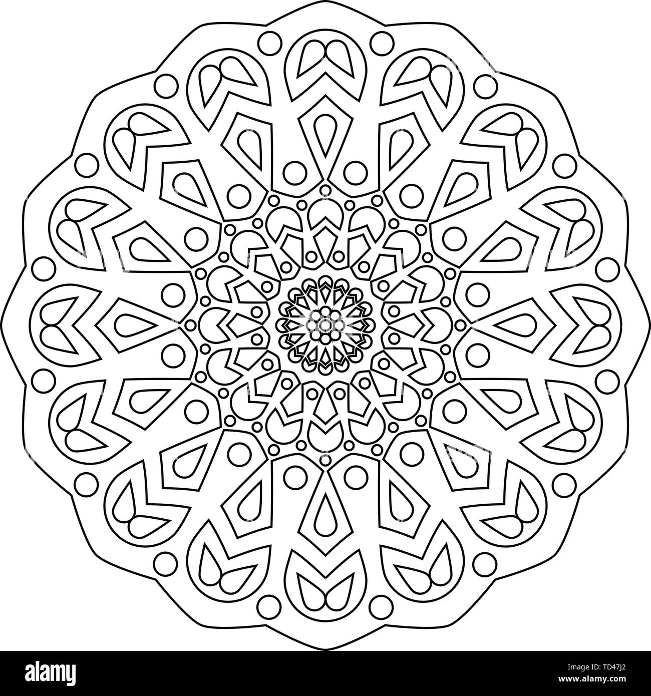 Water drop black and white mandala Stock Vector Image & Art - Alamy
