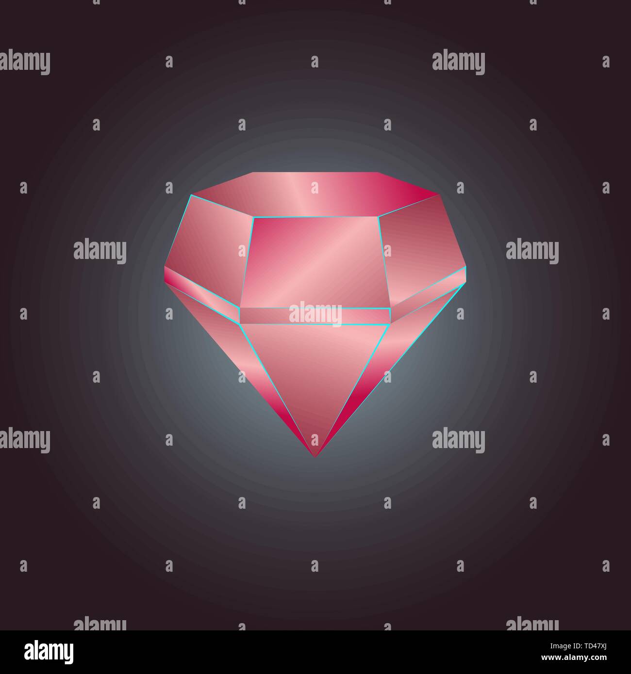 Luxury red crystal gemstone. Modern vector illustration for concept ...