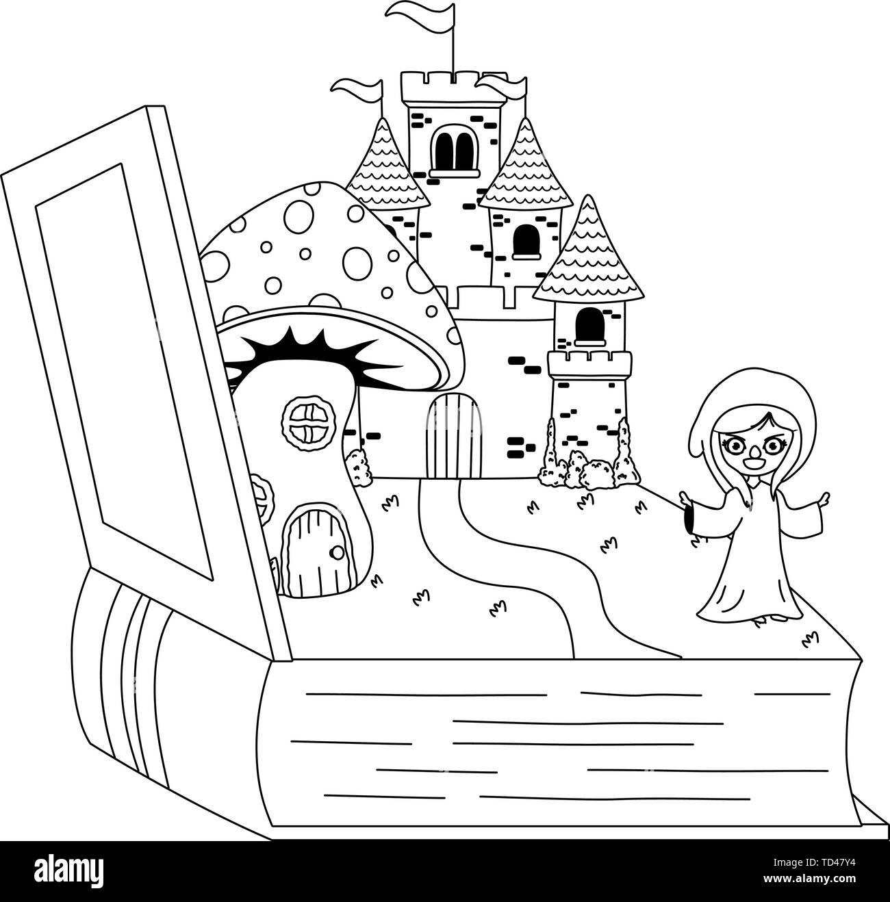 Witch and castle design, Fairytale history medieval fantasy kingdom ...