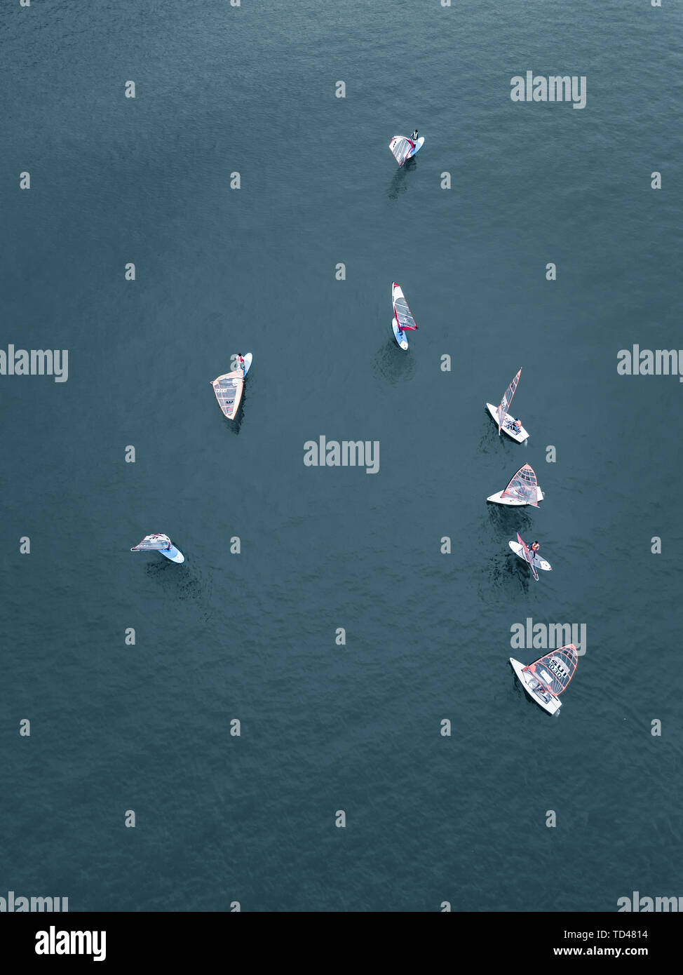 Aerial racket sailboat Stock Photo - Alamy