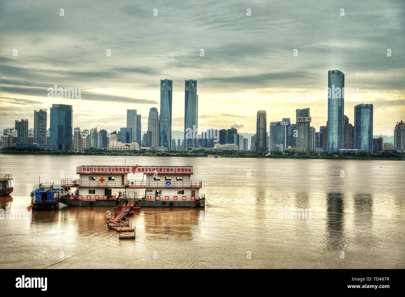 Scenery on both sides of the Ganjiang River Stock Photo - Alamy