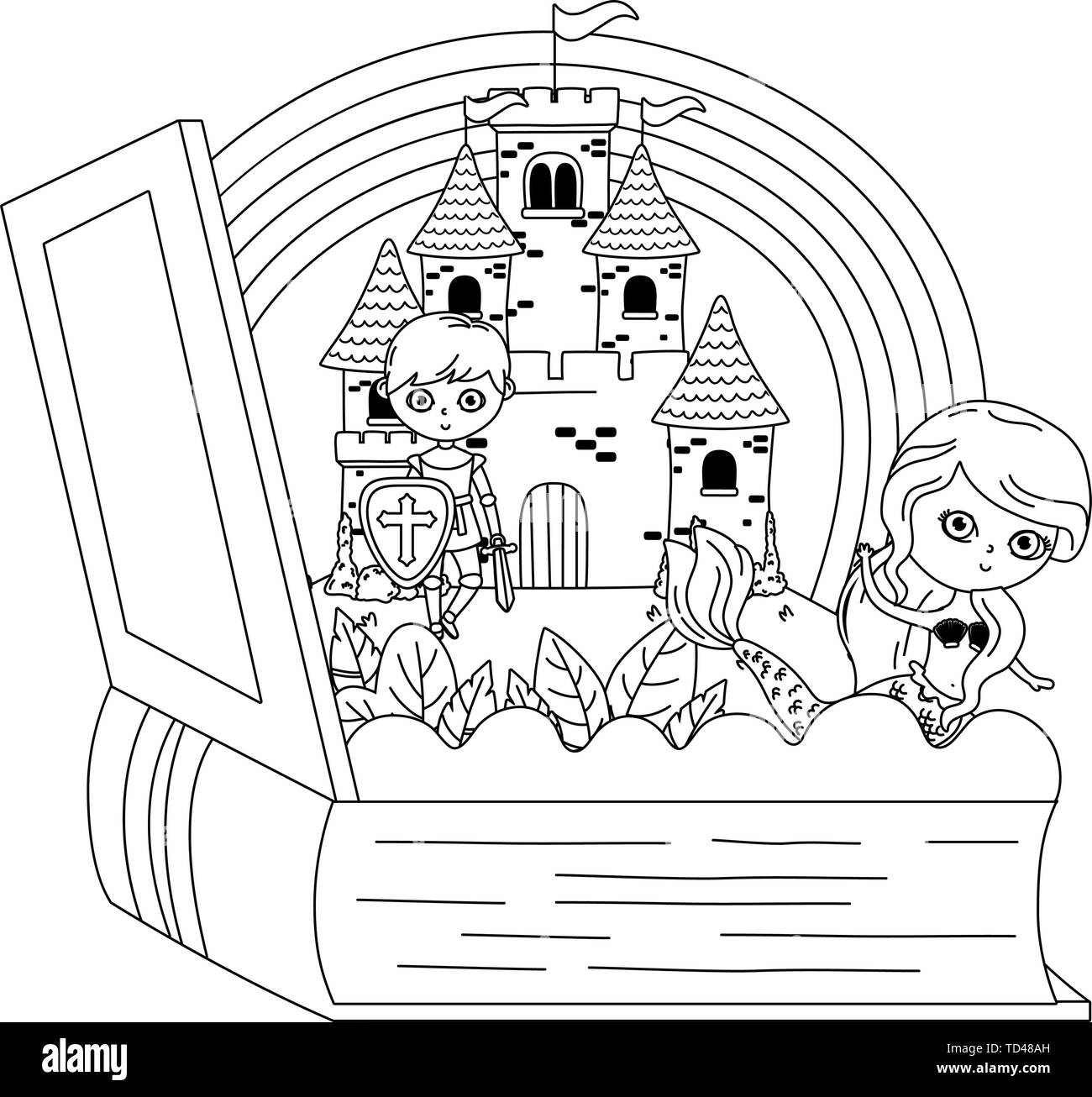 Mermaid and knight design, Fairytale history medieval fantasy kingdom ...