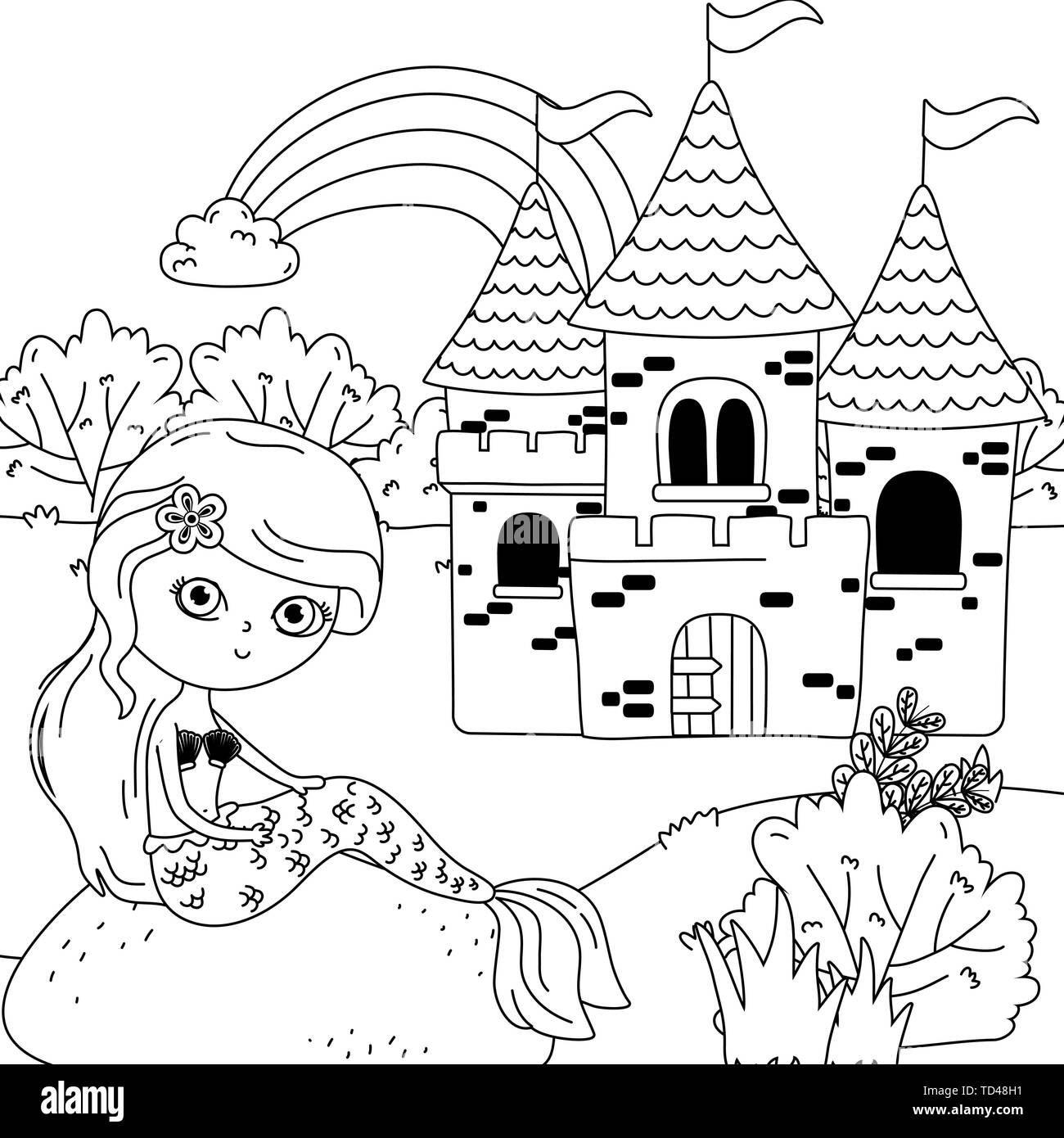 Mermaid design, Fairytale history medieval fantasy kingdom tale game ...