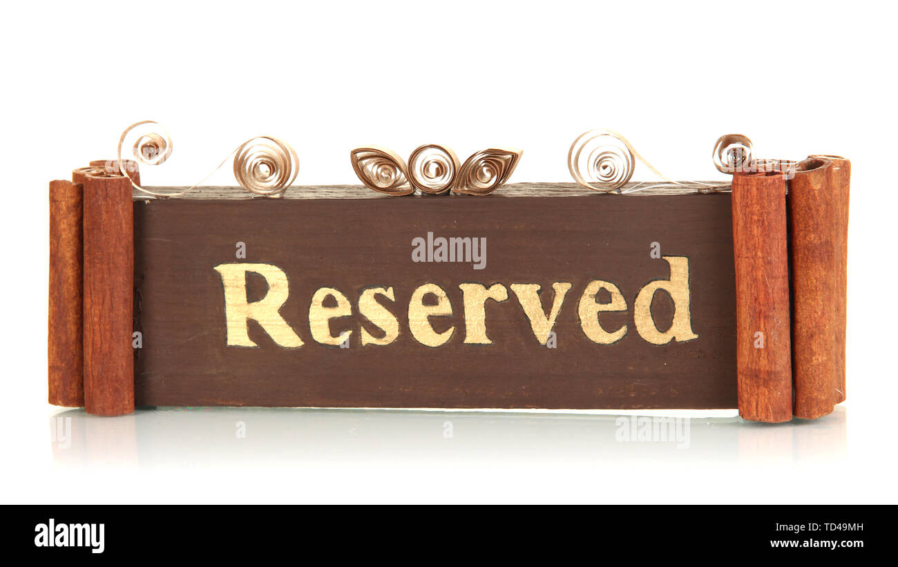 Reserved sign isolated on white Stock Photo - Alamy