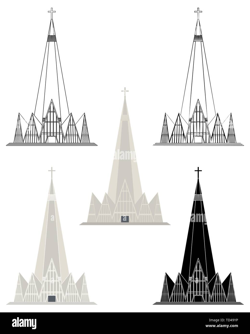 Celebration building icon outline Cut Out Stock Images & Pictures - Alamy