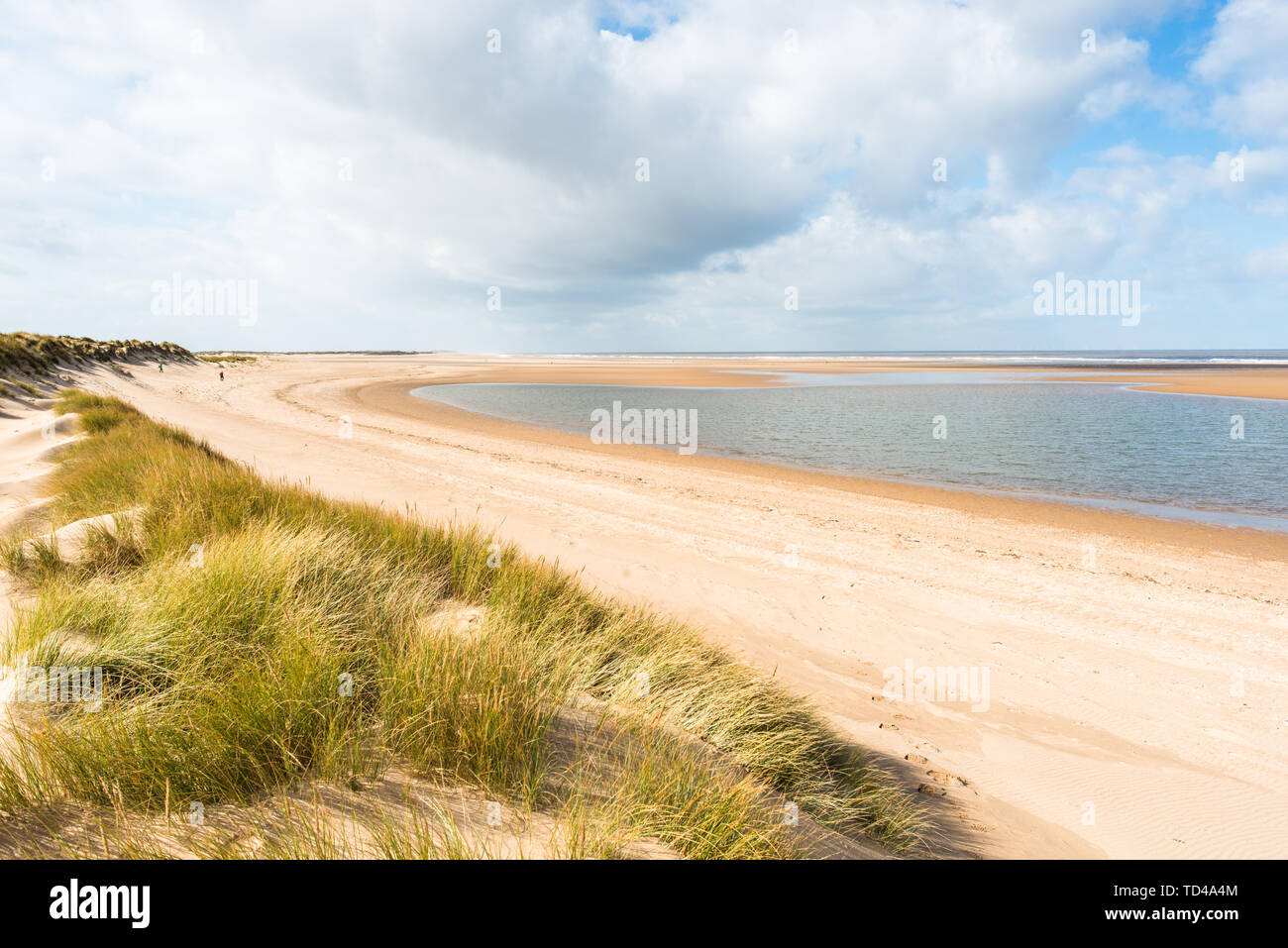 Norfolk Coast Path National Trail at Holkham Bay, Norfolk, East Anglia ...