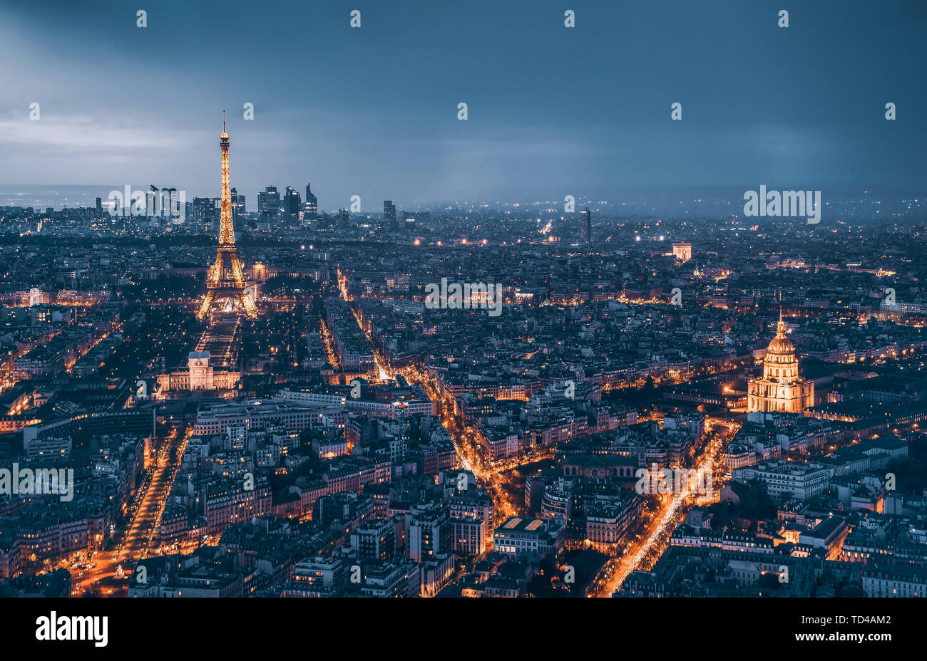 Night view of Paris city Stock Photo - Alamy