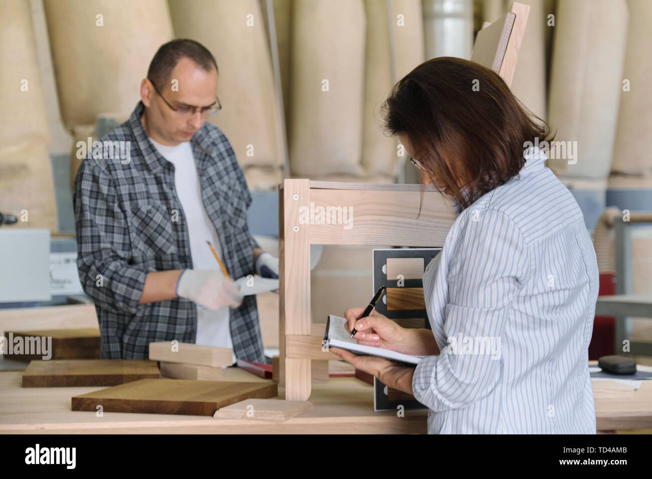 Female carpenter chair hi-res stock photography and images - Alamy