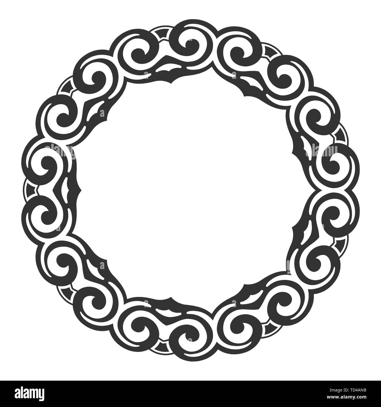 Elegant luxury frame with ornate borders. Stylish round ornament with a ...