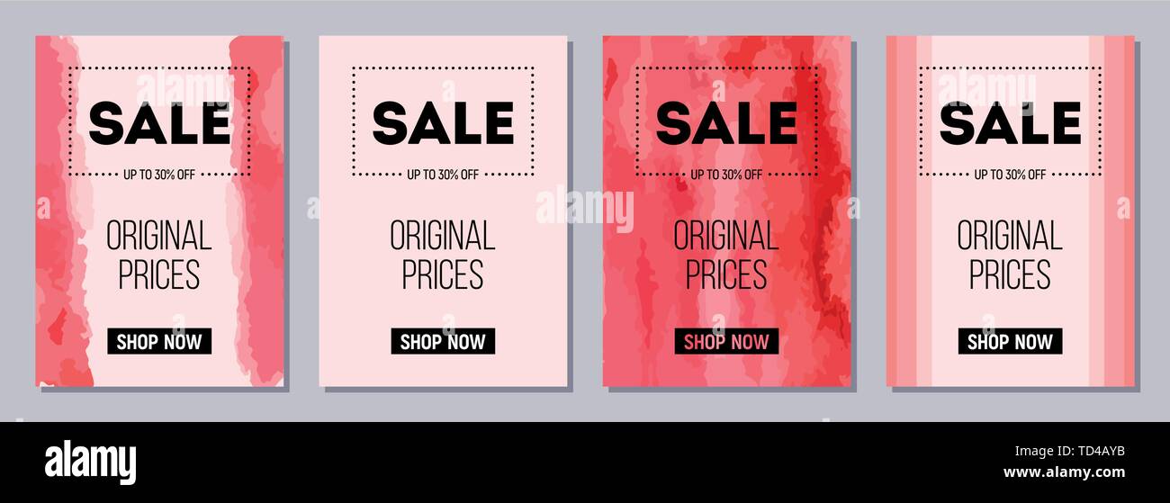 Collection of four creative sale flyers. Big discounts, offer, price ...