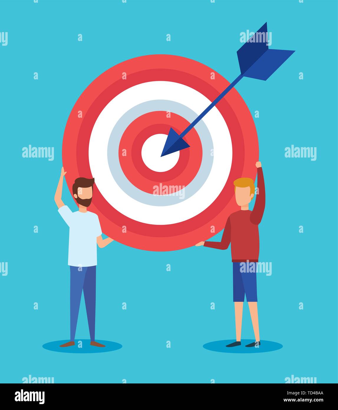 mini people with target vector illustration design vector illustrator ...