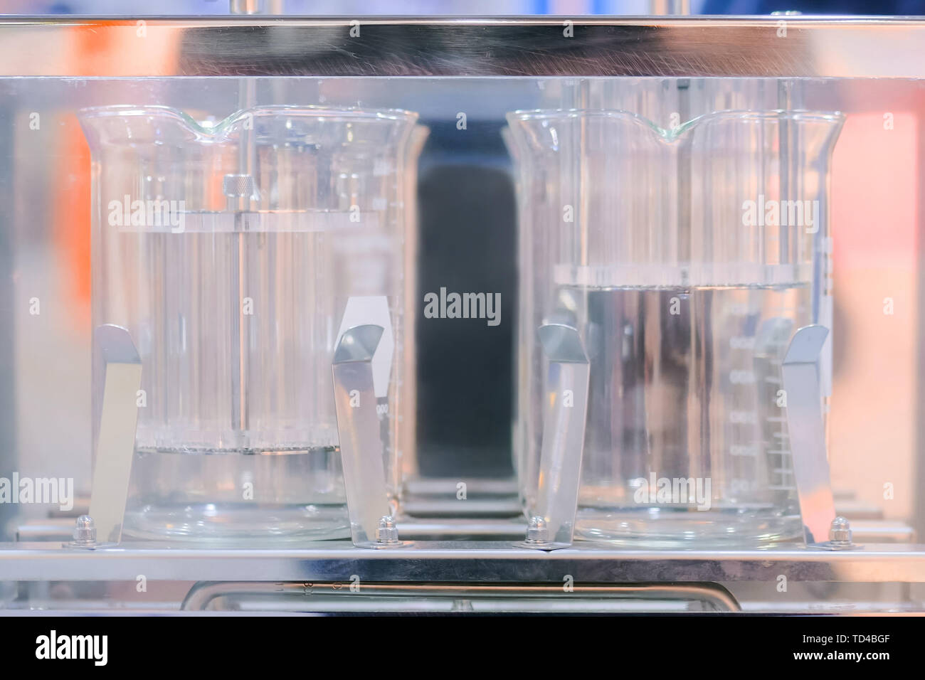 Automatic tablet disintegration and dissolution apparatus Stock Photo ...