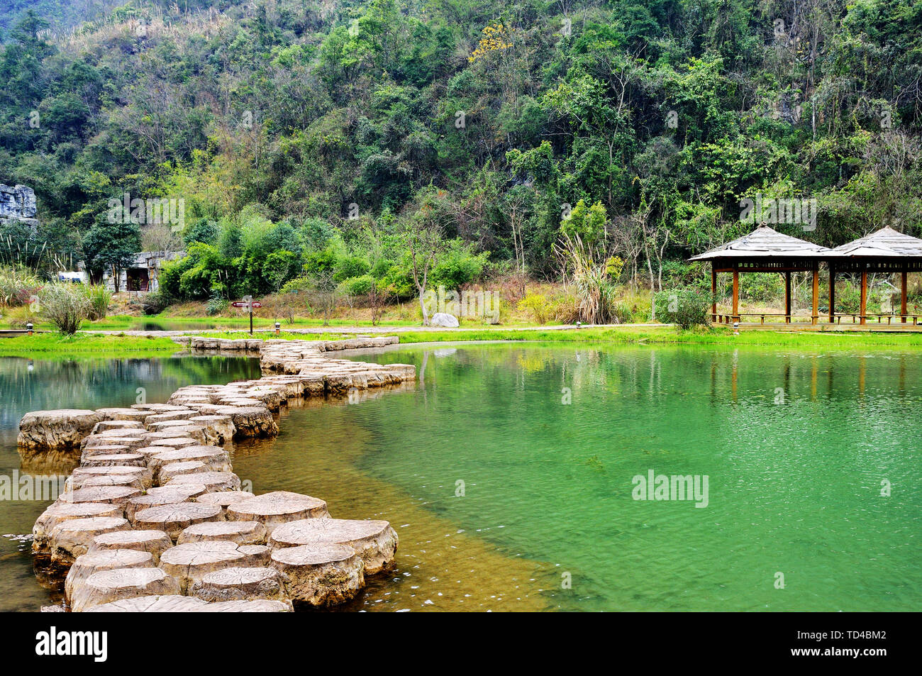 Chinese garden,in guizhou province Stock Photo - Alamy