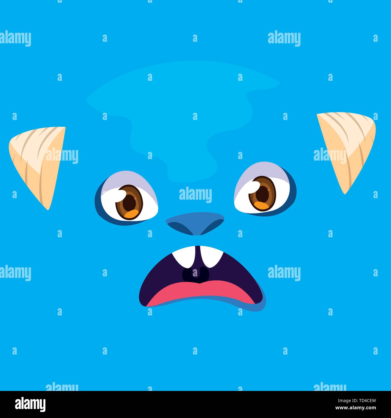 Monster cartoon design, Creature face emoticon caricature halloween ...