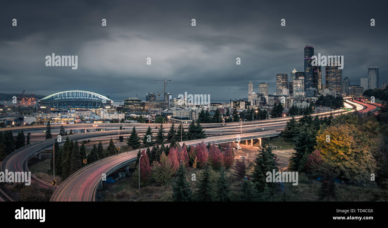 Emerald City night Stock Photo - Alamy