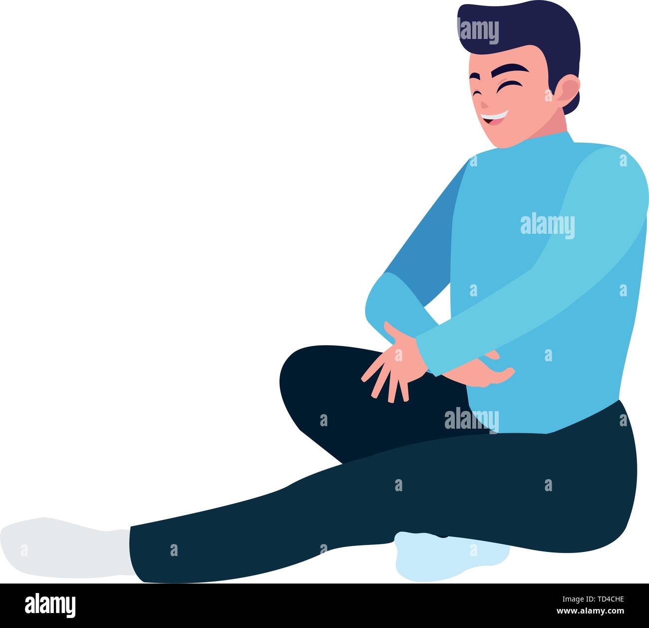 happy father seated relaxing character vector illustration design Stock ...
