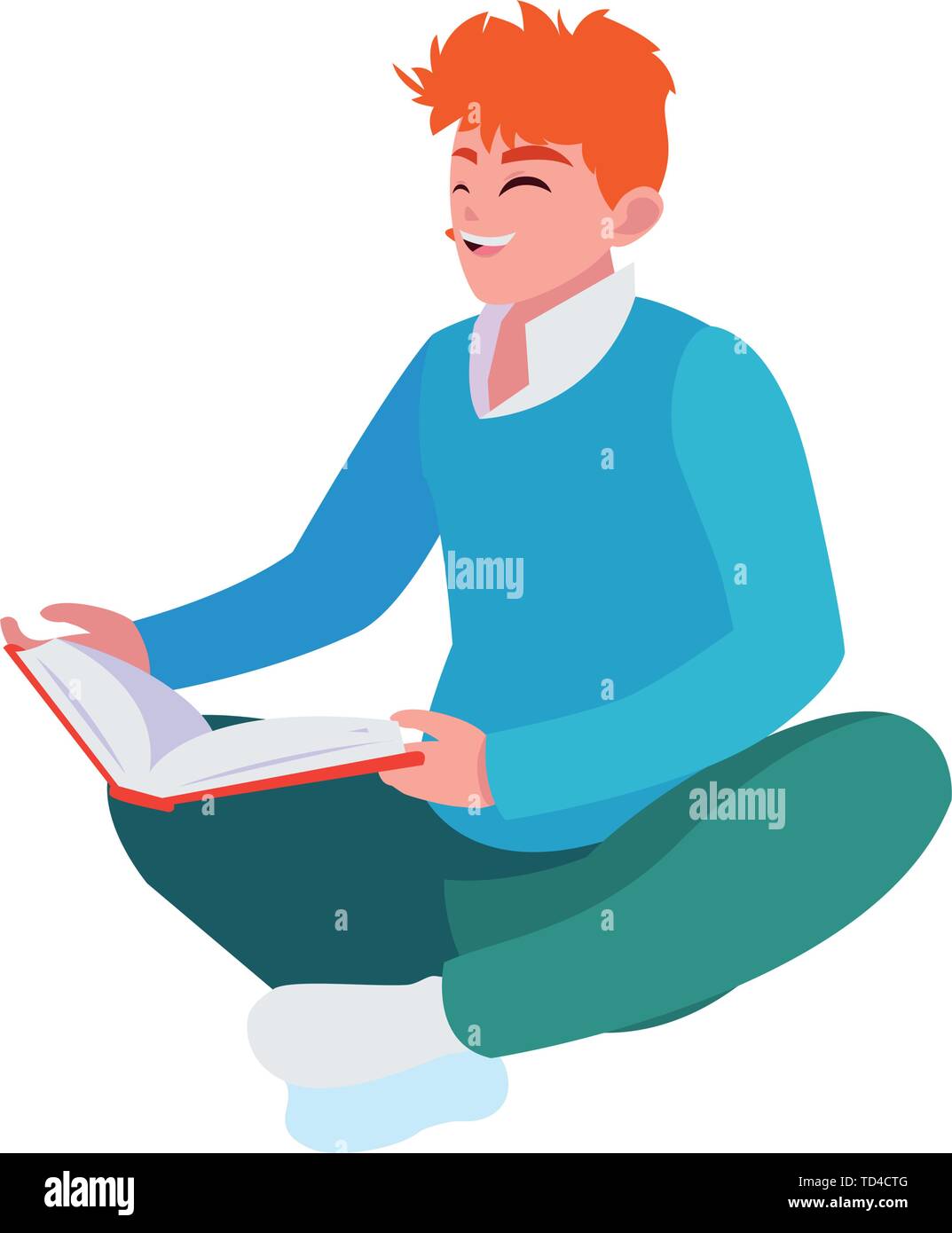 happy father reading text book vector illustration design Stock Vector ...