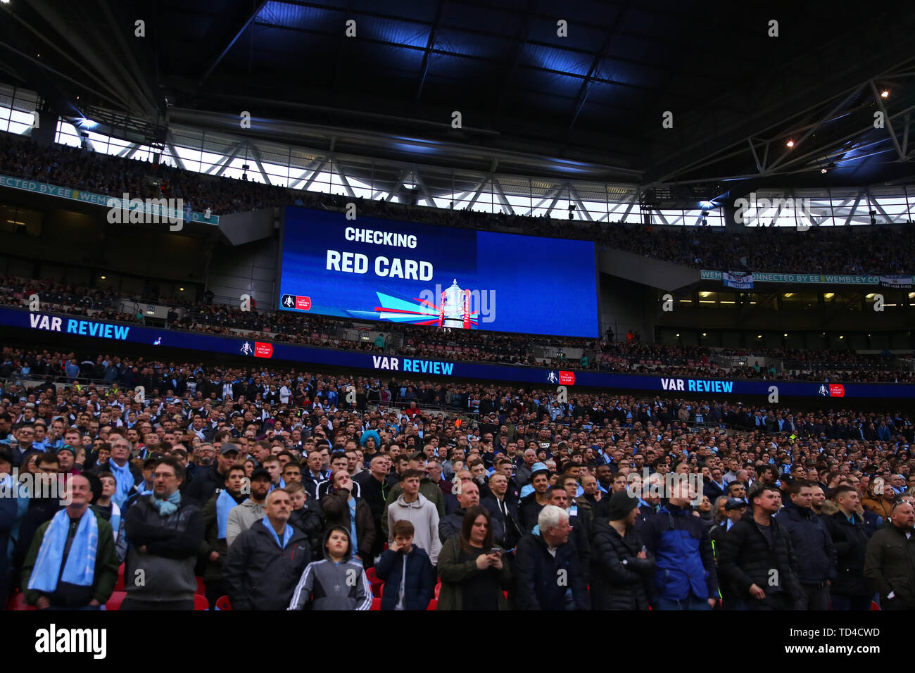 VAR checking red card incident during the match - Manchester City v ...