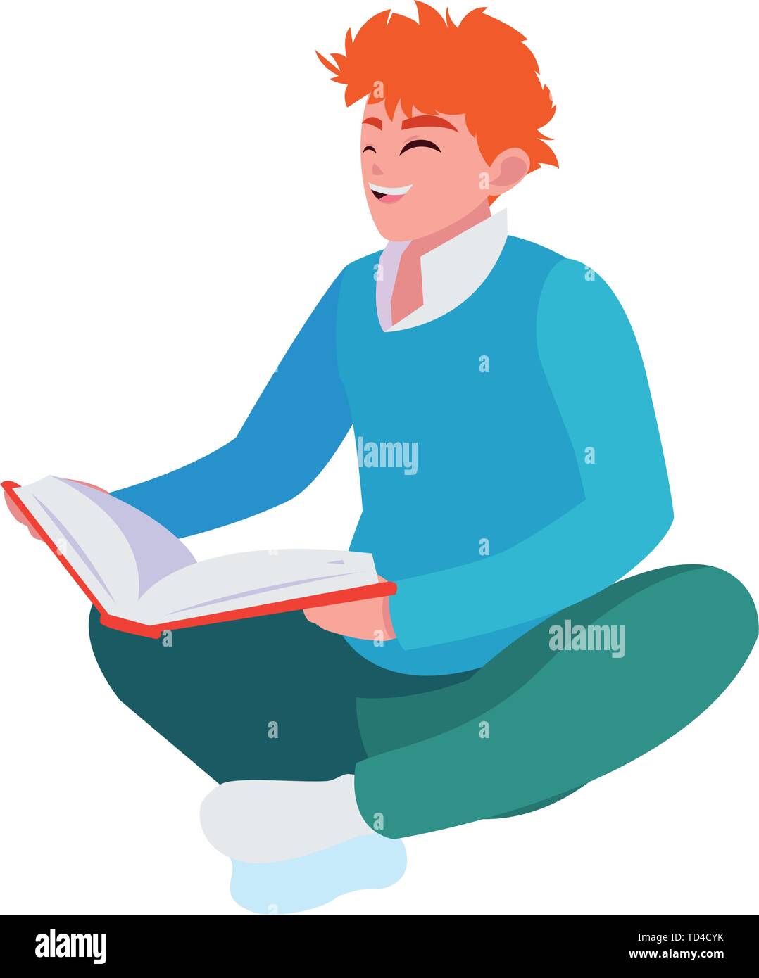 happy father reading text book vector illustration design Stock Vector ...