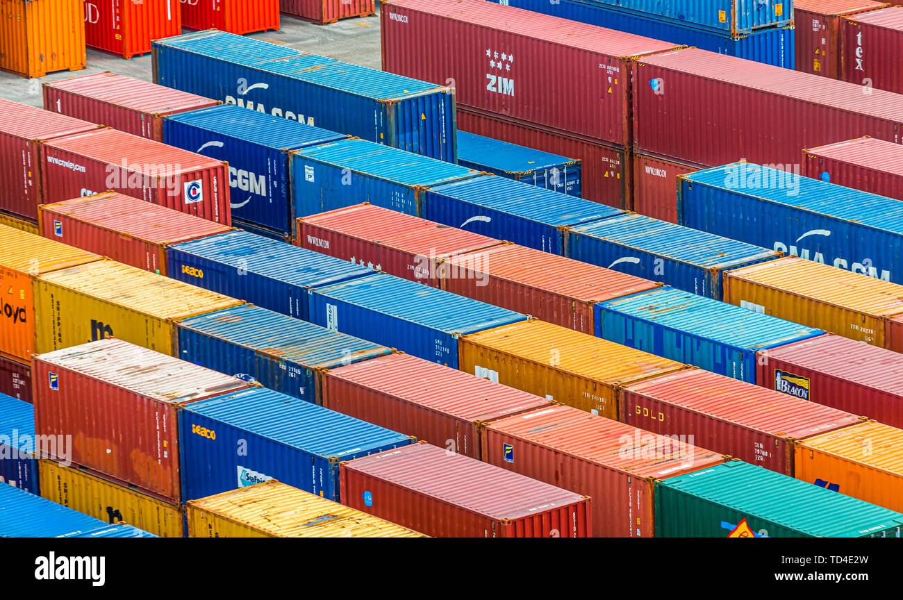 Container port rows containers hi-res stock photography and images - Alamy