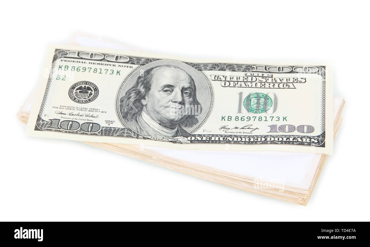 Wad of paper isolated on white Stock Photo - Alamy