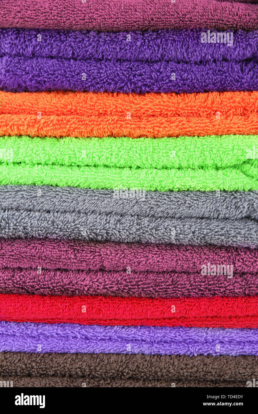 Colorful towels background Stock Photo - Alamy