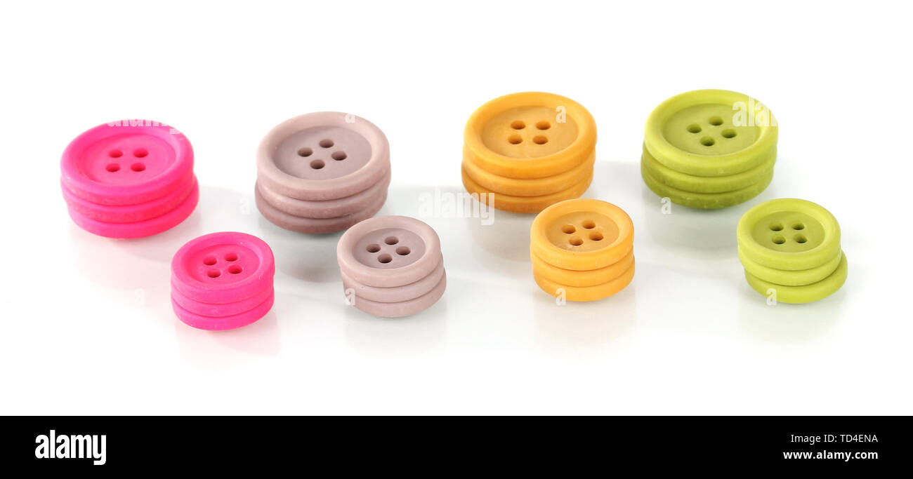 Bright colored buttons isolated on white Stock Photo - Alamy