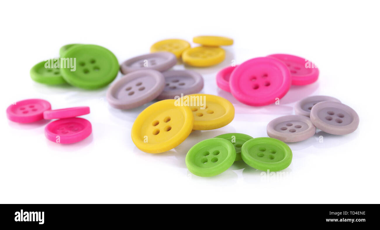 Bright colored buttons isolated on white Stock Photo - Alamy