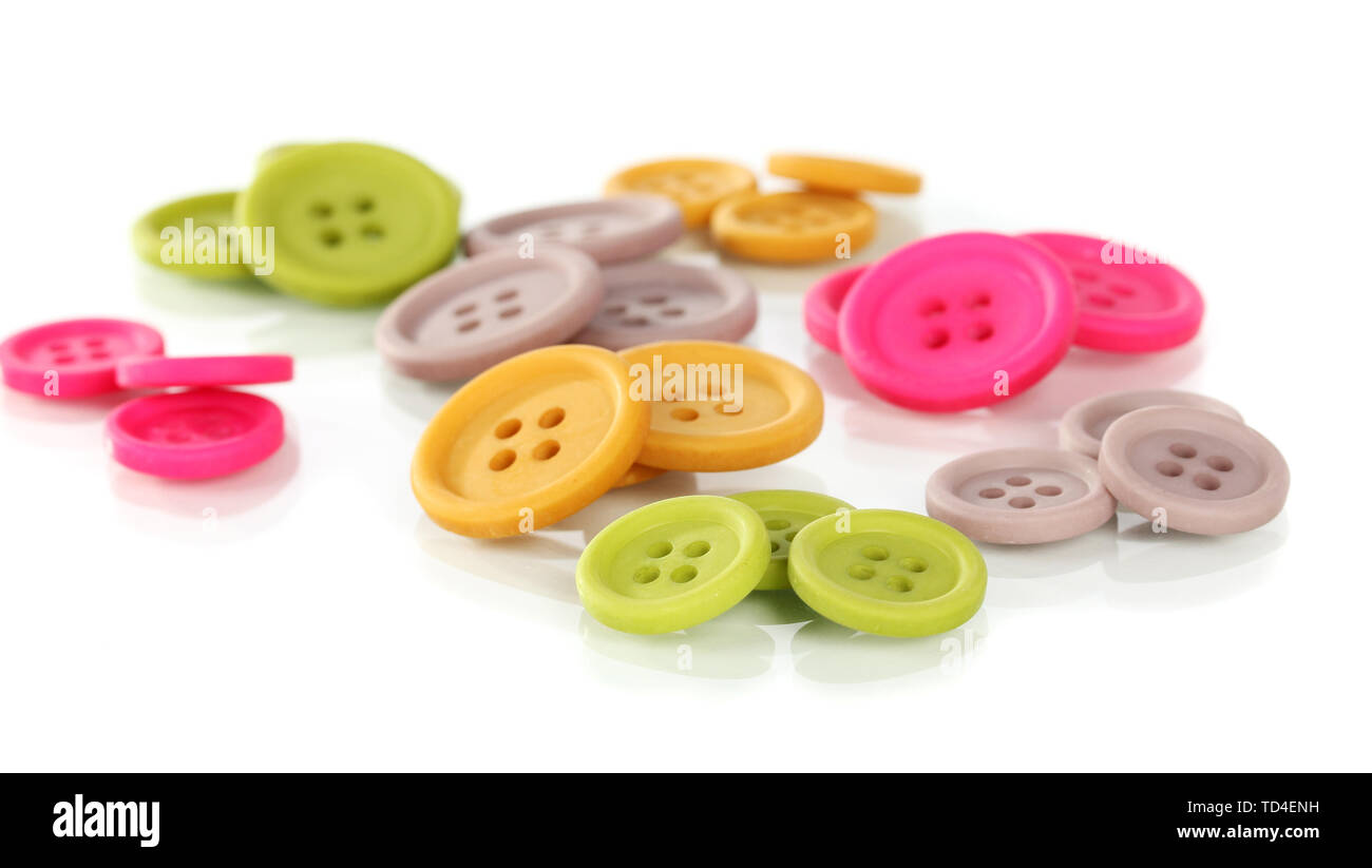 Bright colored buttons isolated on white Stock Photo - Alamy