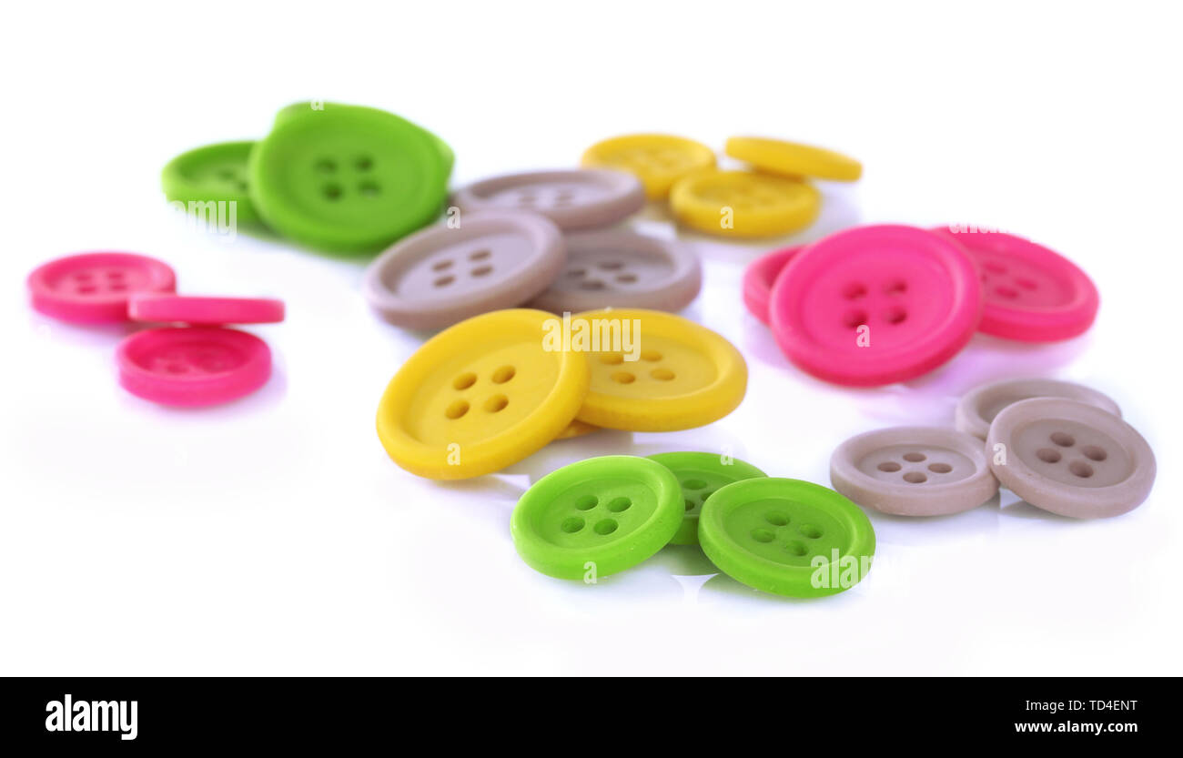 Bright colored buttons isolated on white Stock Photo - Alamy