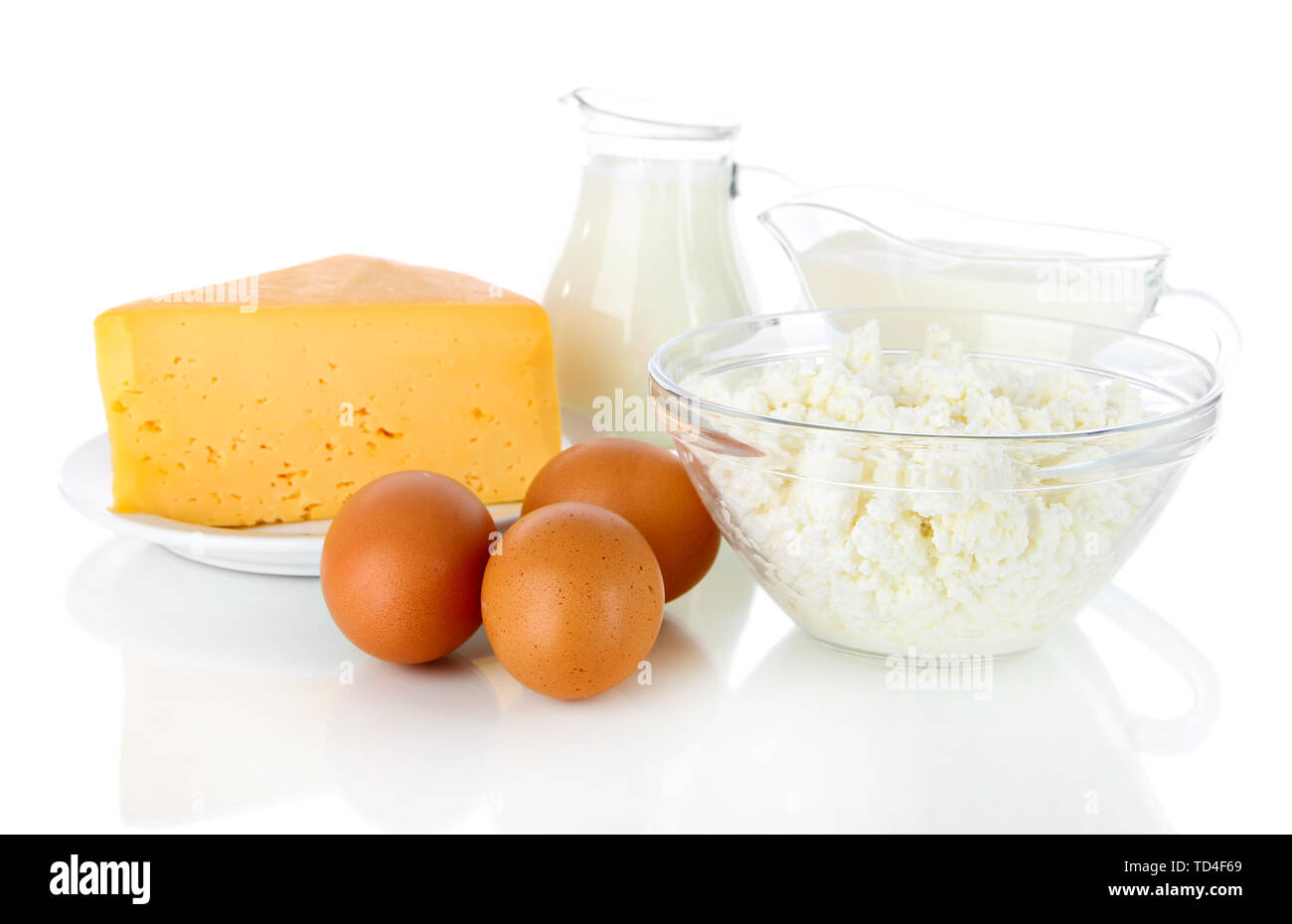 Dairy products eggs isolated Cut Out Stock Images & Pictures - Alamy