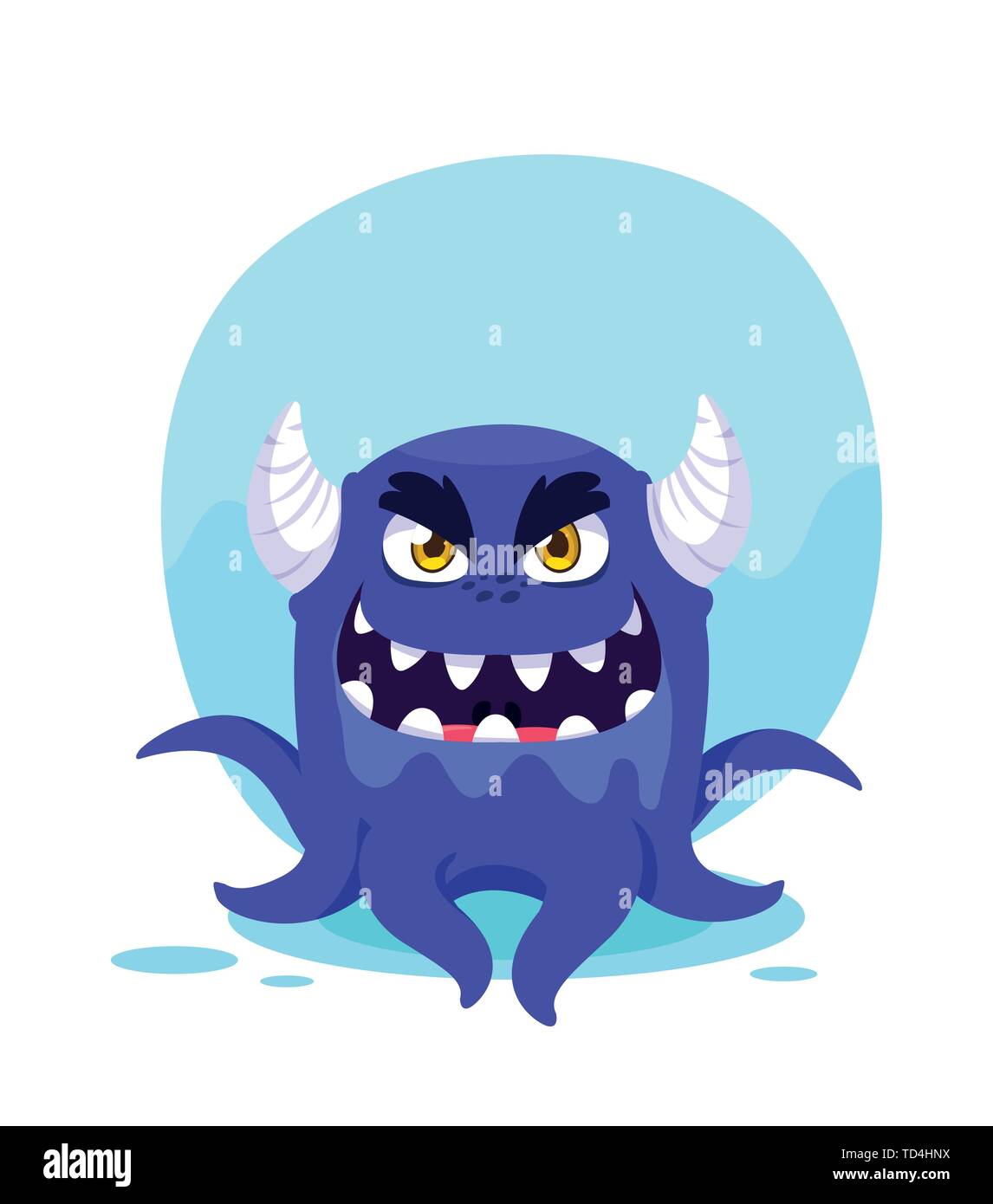 Monster cartoon design, Creature face emoticon caricature halloween ...