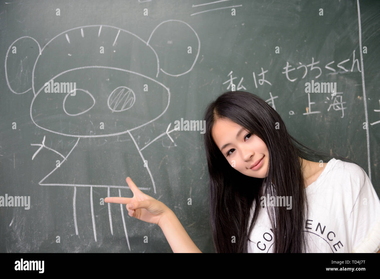 Chalk writing in chalk classroom algebra education hi-res stock ...