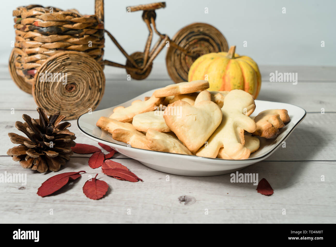 Handmade biscuits with light color background Stock Photo - Alamy