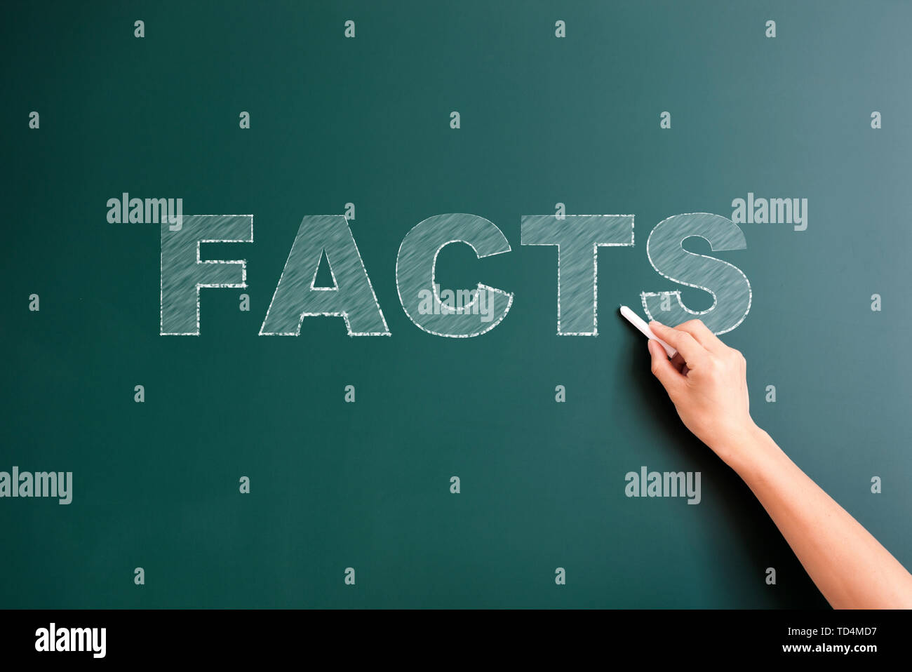 Facts written on blackboard Stock Photo - Alamy