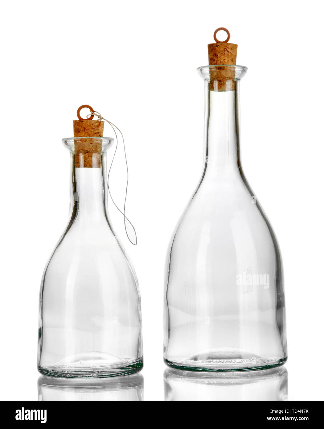 Original glass bottles isolated on white Stock Photo - Alamy