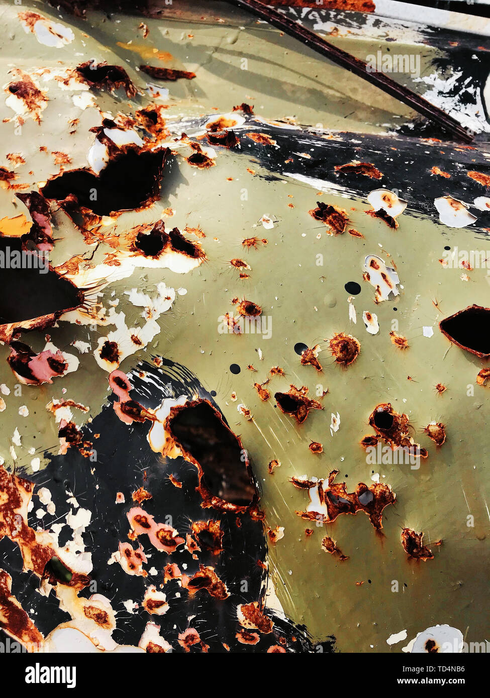 An armored vehicle that was shot through Stock Photo - Alamy
