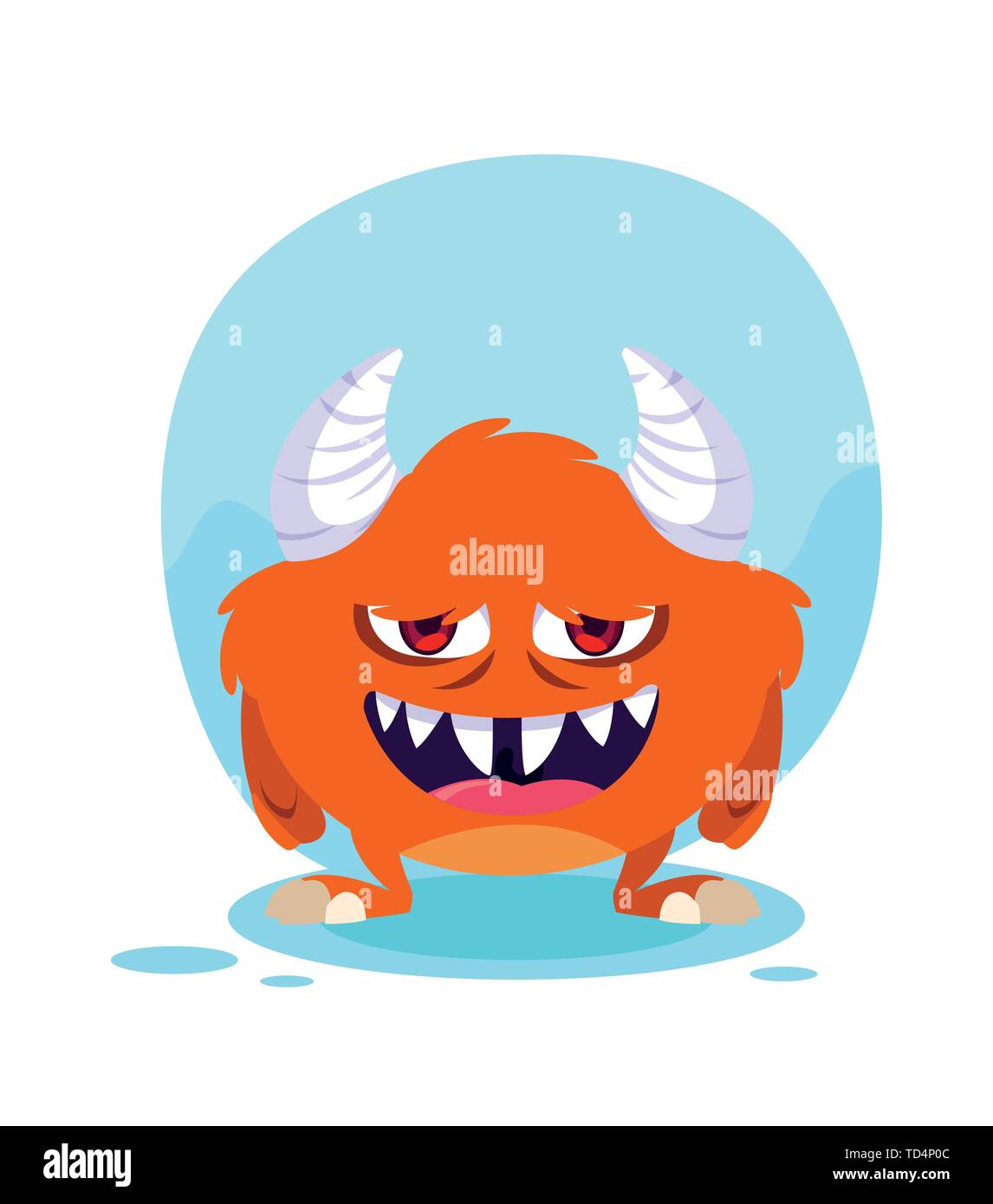 Monster cartoon design, Creature face emoticon caricature halloween ...