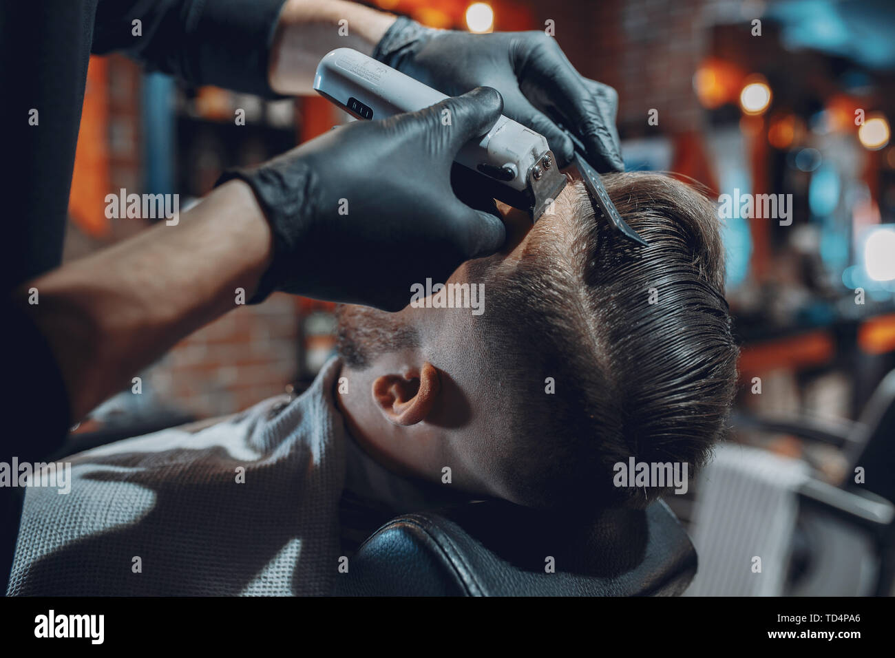 Man with a beard. Hairdresser with a client Stock Photo - Alamy