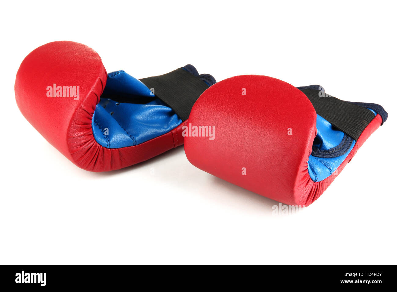 Small children boxing gloves isolated on white Stock Photo - Alamy